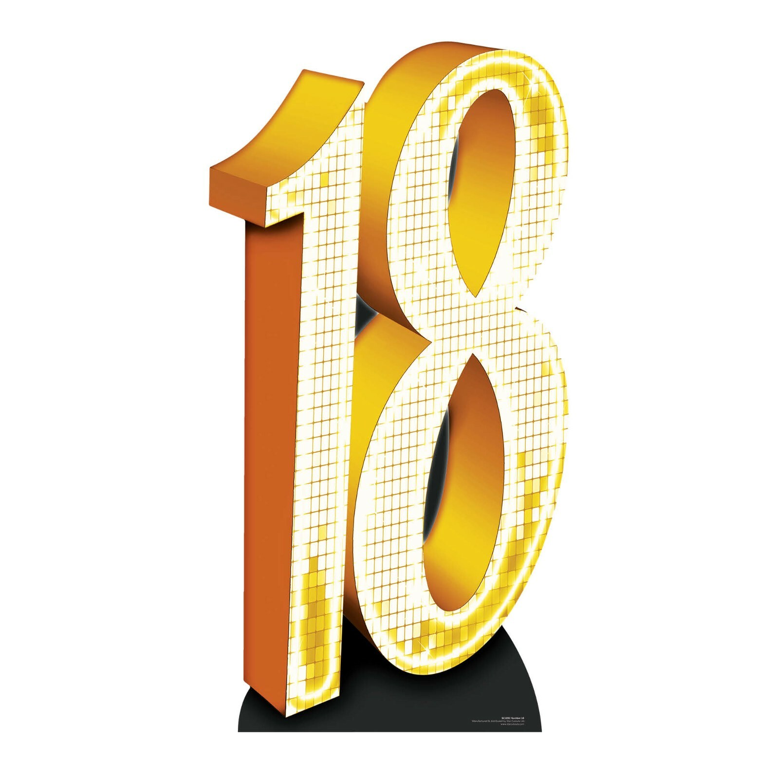 Gold Number 18 Cardboard Cutout Large Birthday party age prop ...