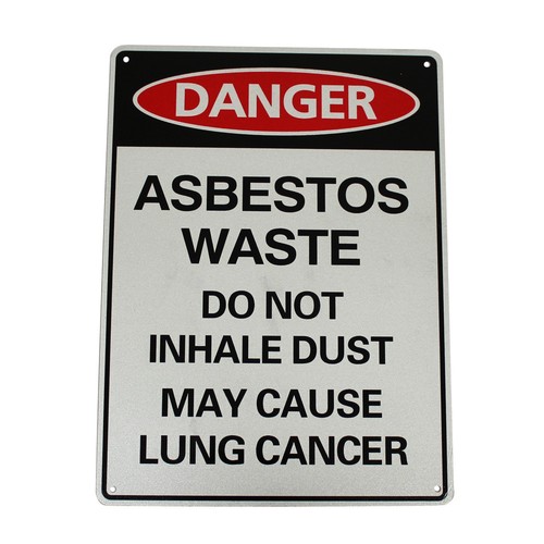 Warning DANGER ASBESTOS WASTE NO NOT INHALE DUST SIGN 300*200MM Metal ...