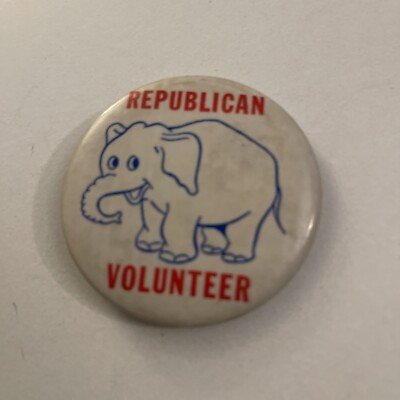 Vintage Republican Volunteer Political Pinback Button Pin PB20A | eBay