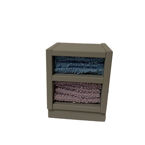 DELPH MINIATURES 1:12 scale Towel Storage Unit dollhouse hairdressers ...