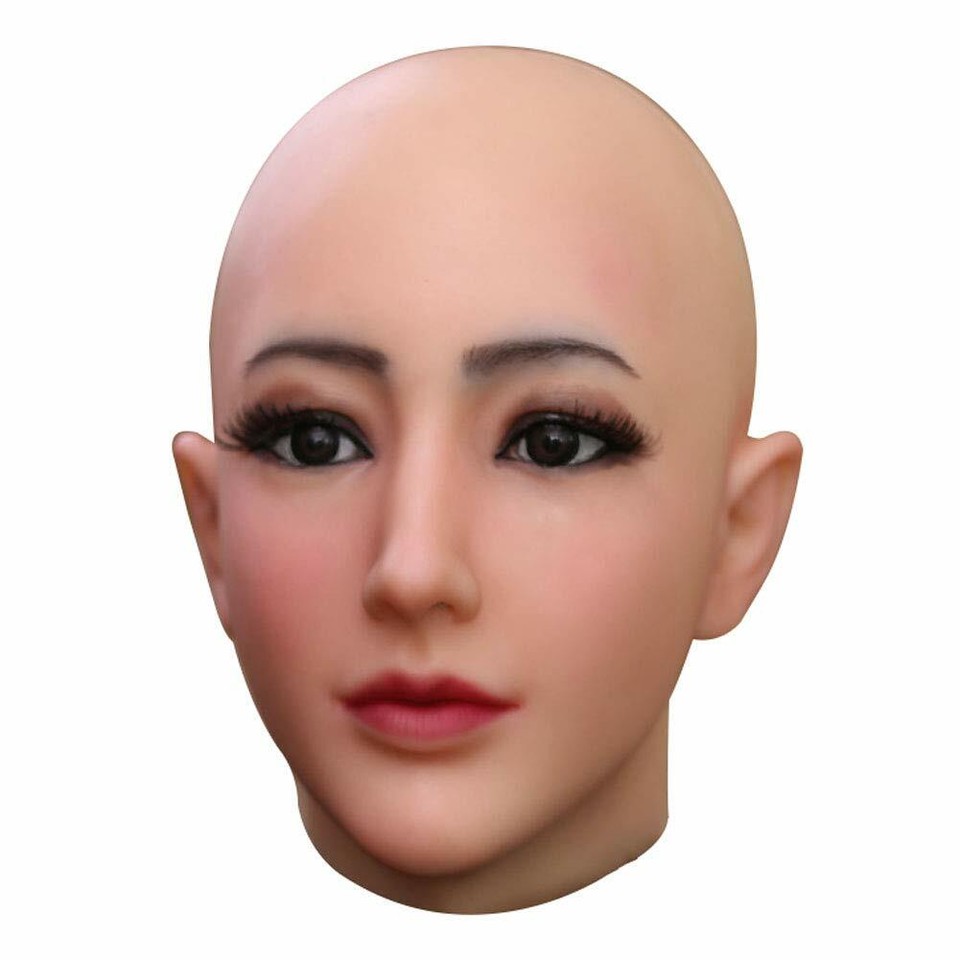 Realistic Silicone Female Head Mask Crossdresser Face Mask For women ...