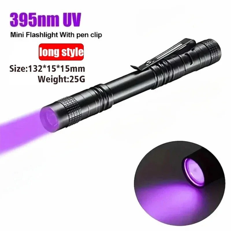 UV Flash Light 365nm Black Light Portable Ultra Violet Pocket ...