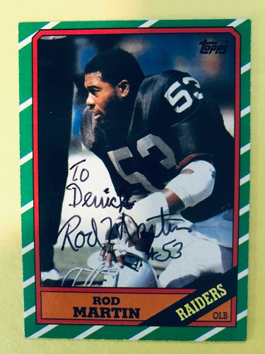 SIGNED ROD MARTIN 1986 TOPPS FOOTBALL CARD AUTOGRAPH - RAIDERS | eBay