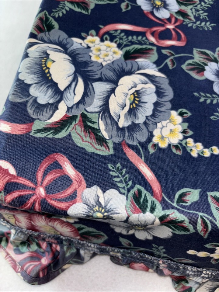 Vintage Longaberger Basket Fabric Liner Blue Floral Lg Rectangle 17”x ...