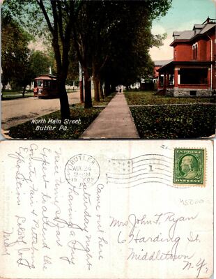 Butler PA North Main Street Postcard Used (45000) | eBay