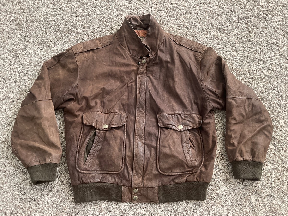 STRUCTURE Leather Jacket Mens Large Vintage A2 BOMBER Jacket STRUCTURE Leather Jacket Mens Large Vintage A2 BOMBER Jacket