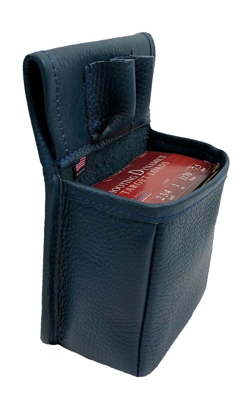 Genuine LEATHER SHOTGUN SHELL SKEET / TRAP SHOOTING POUCH Made in the ...