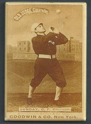 BILLY SUNDAY BASEBALL CARD *2X3 MAGNET* OUTFIELDER EVANGELIST SAW DUST ...