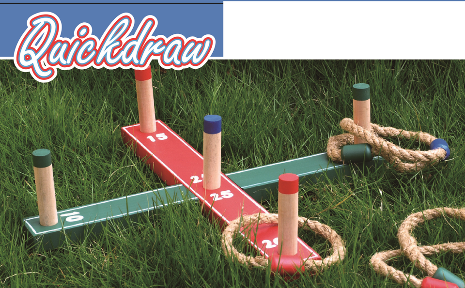 Wooden Quoits Ring Toss Hoopla 5 x Rope Rings Garden Game Family Kids ...