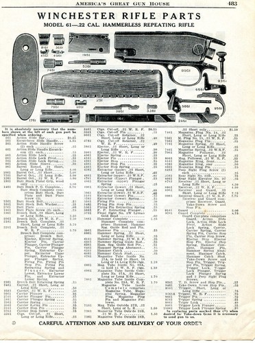 1941 Print Ad of Winchester Model 61 & 62 Repeating Rifle Parts List | eBay