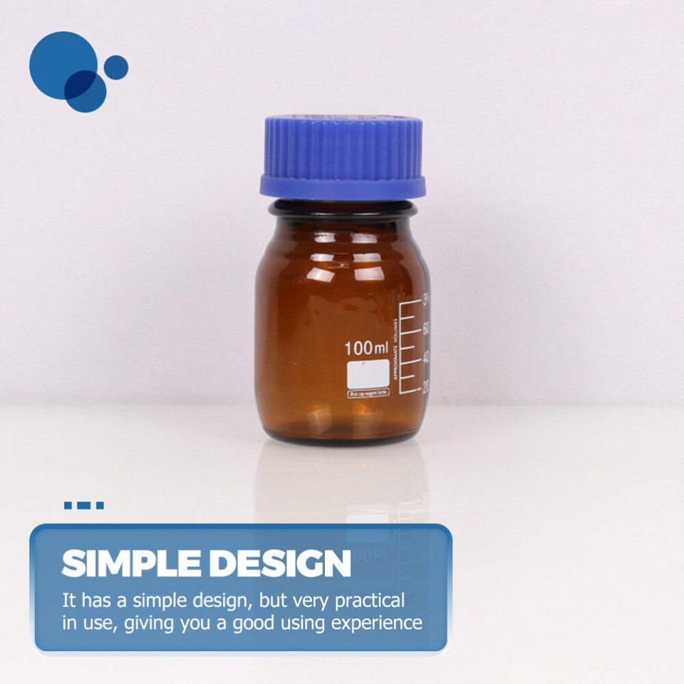 3 Pcs Refillable Container Laboratory Sample Bottle Media Graduated ...