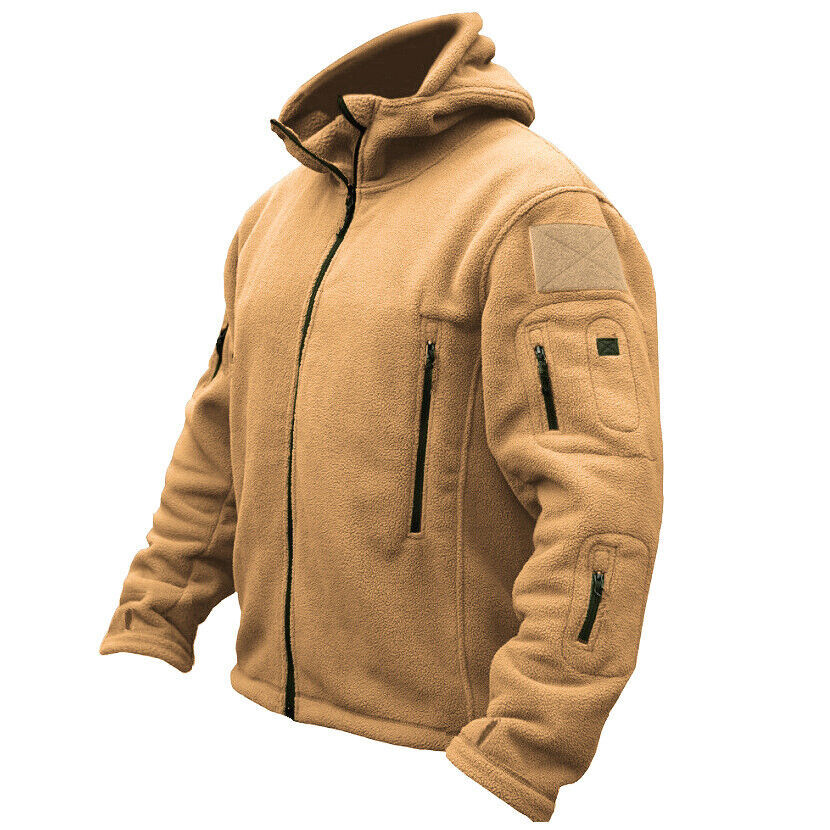 Men Casual Coat Tactical Recon Fleece Jacket Full Zip Army Hoodie ...