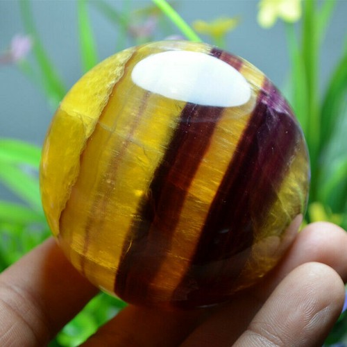 50mm-200g NATURAL YELLOW Fluorite quartz crystal sphere ball healing | eBay