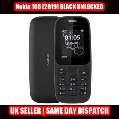 Nokia 105 (2019) Dual SIM Unlocked Phone - Black Colour with FREE SIMS ...