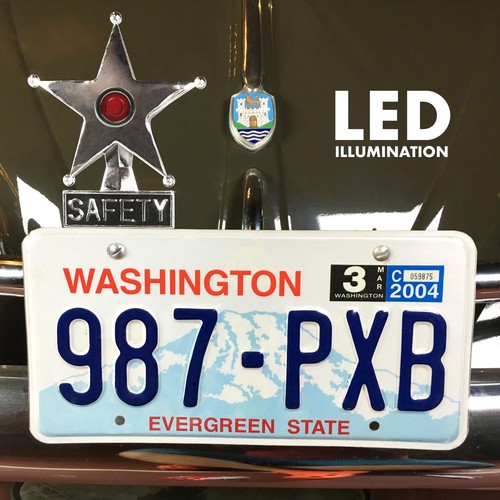 Safety Star Chromed License Plate Topper Red LED Illumination fits kdf ...