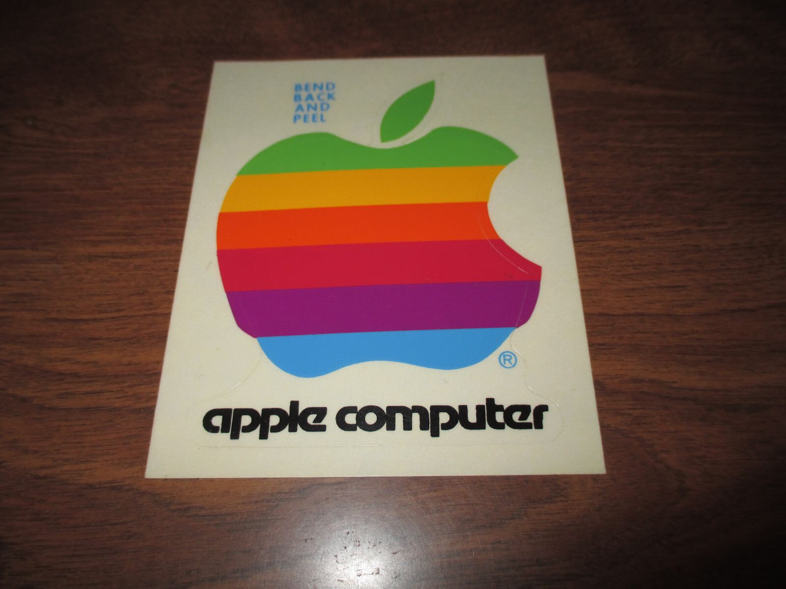Vintage Apple Computer Rainbow Sticker 1980s MacIntosh Logo Bend Back ...