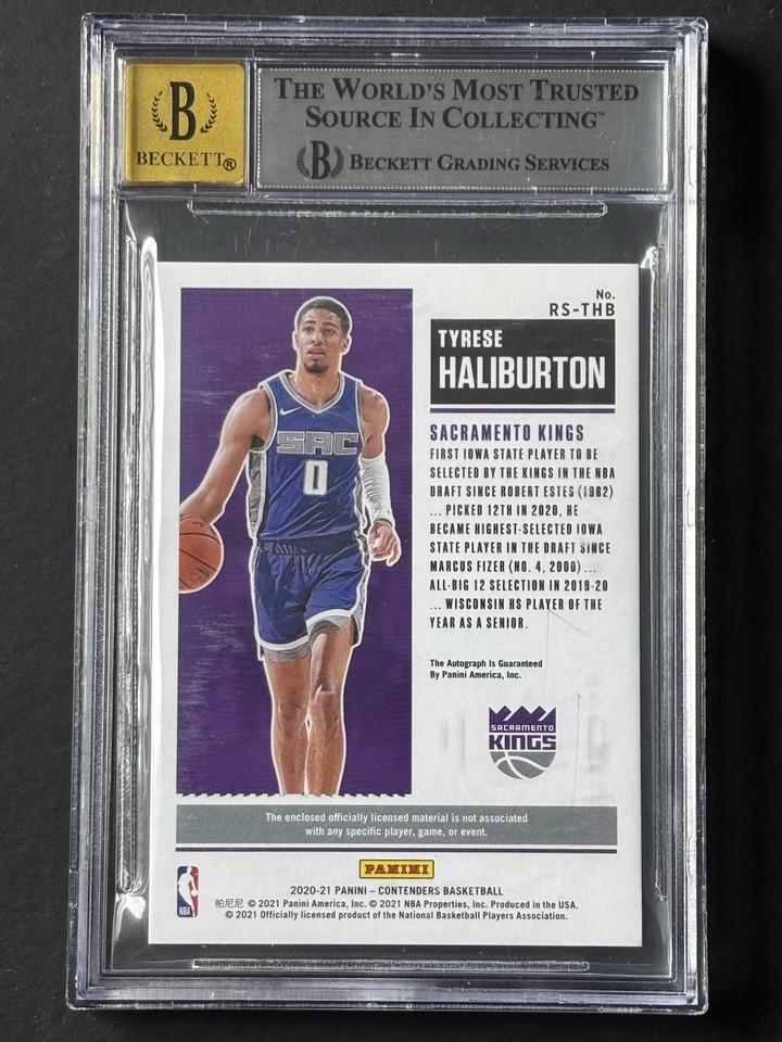 2020-21 Contenders TYRESE HALIBURTON Auto Autograph Patch RC #d 07/10 ...