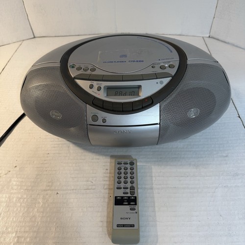 Sony CD-R/RW Cassette Radio AM/FM Boombox w/REMOTE Cord TESTED WORKING ...