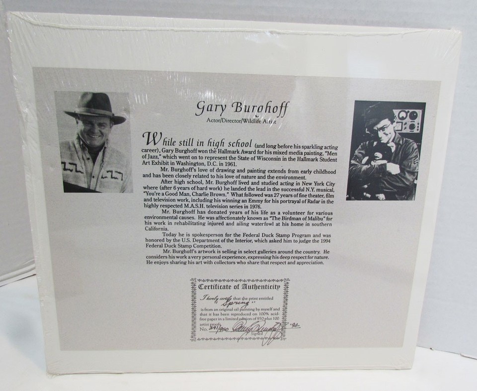 GARY BURGHOFF "SPRING" DUCKS ART PRINT SIGNED AND NUMBERED 1994 RADAR from MASH | eBay