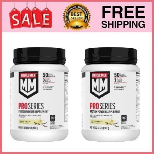 2P Muscle Milk Pro Series Protein Powder, Intense Vanilla, 50g Protein ...