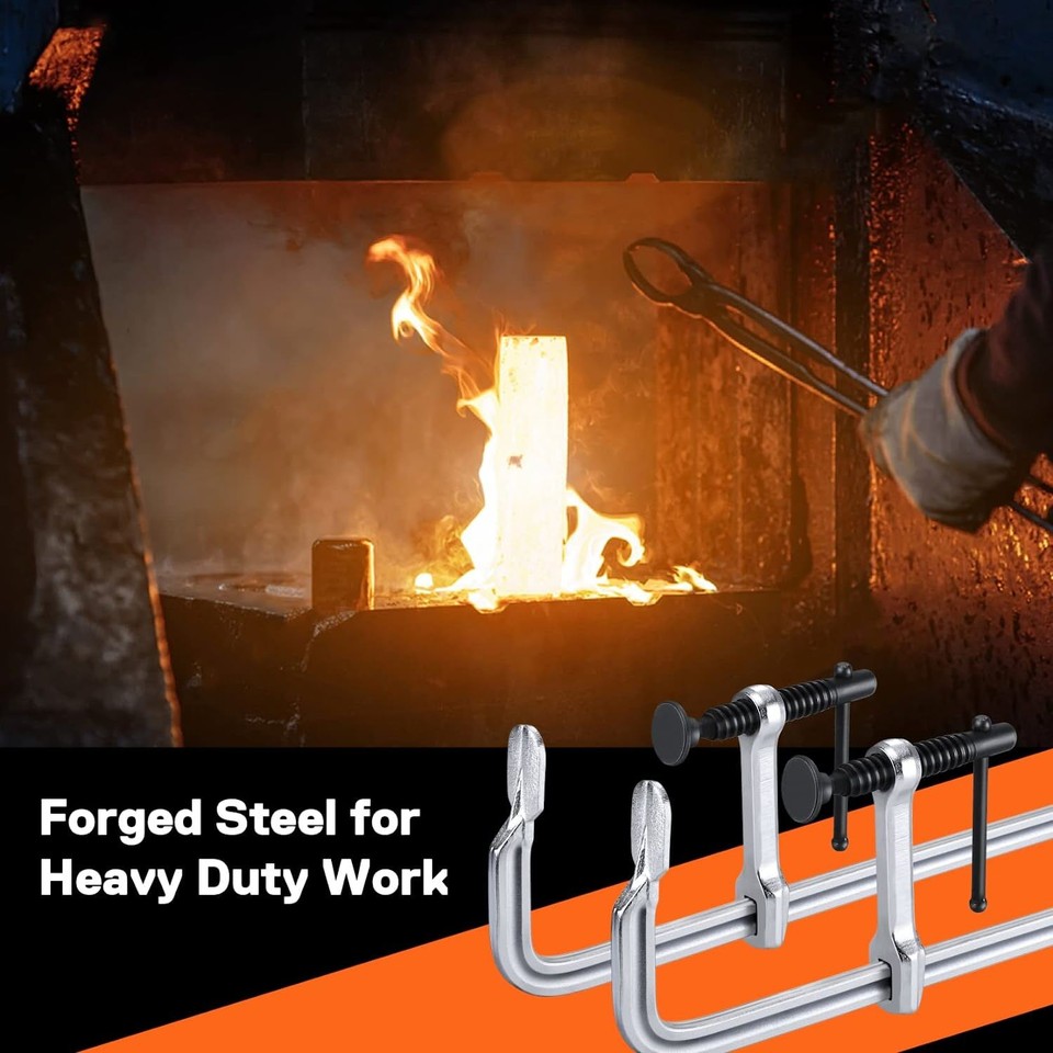 Jorgensen 6"/12" Bar Clamps Sets 2-Pack Drop Forged Alloy Steel for ...