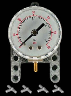 Lego Pneumatic AIR METER (technic,manometer,pressure,gauge,hose ...