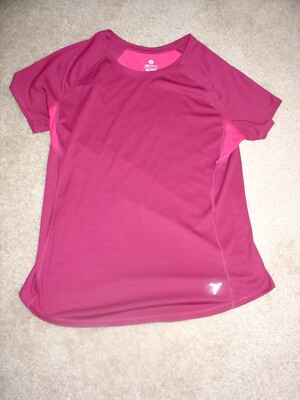 Women's SIZE MEDIUM MAROON ACTIVE S/SLEEVE TOP/SHIRT Workout SEMI ...