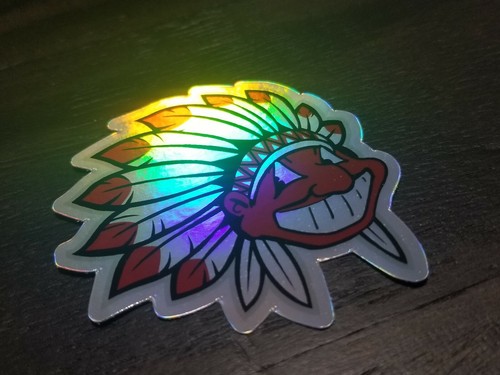 Holographic Chief Wahoo STICKER - Cleveland Indians Headdress ...