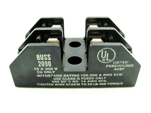 2 Pole Class G Fuse Block - w/Screw Terminals Buss 2090 New# BG3012PQ ...