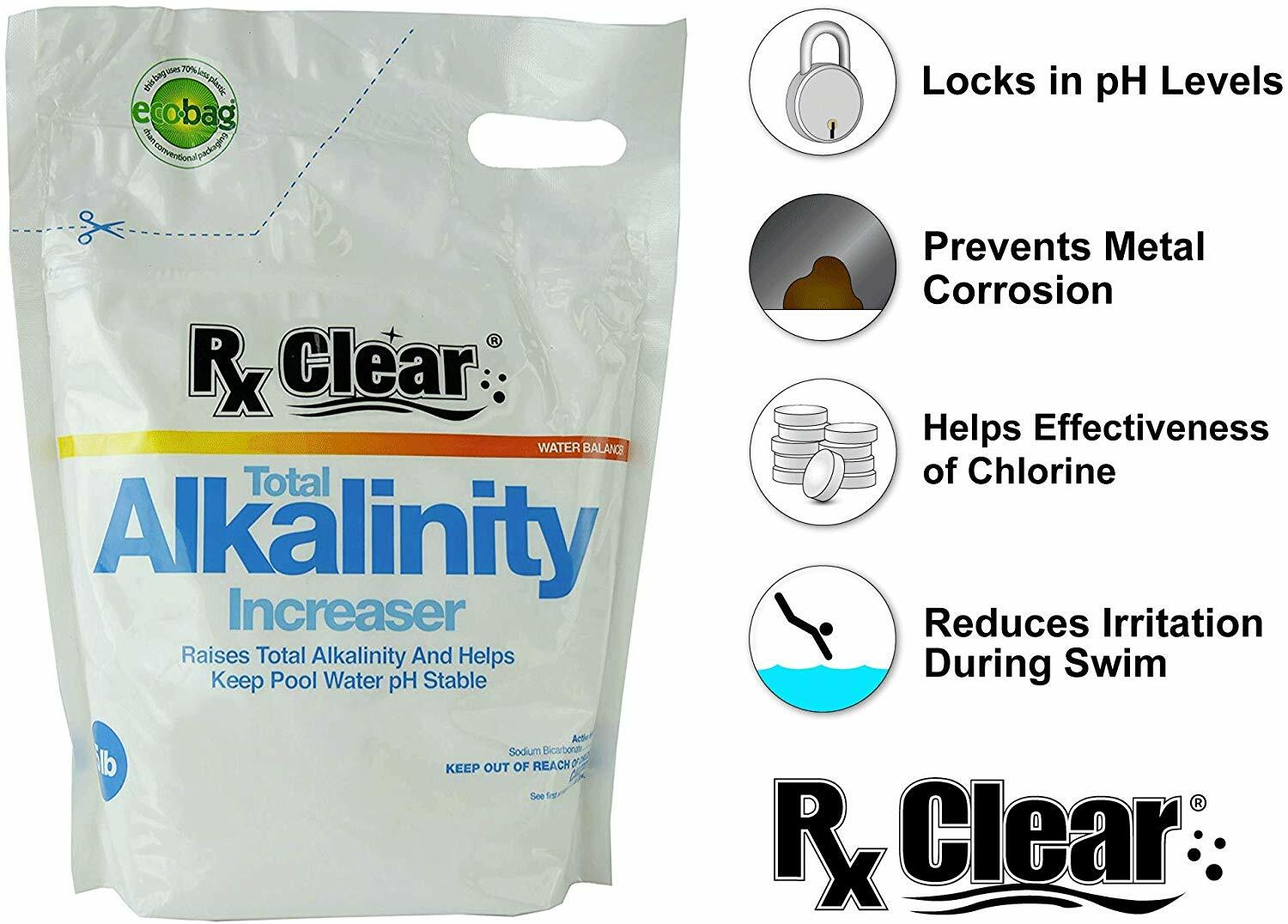 Rx Clear Swimming Pool Alkalinity Up Increaser Plus Sodium Bicarbonate - 5 lbs | eBay