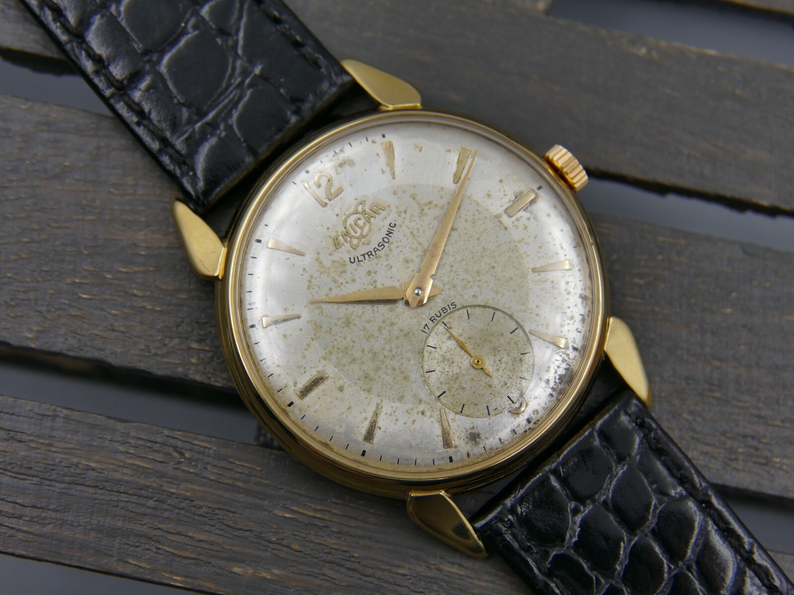 50's vintage watch mens Enicar Ultrasonic manual wind AR 1292 ref. 1000 ...