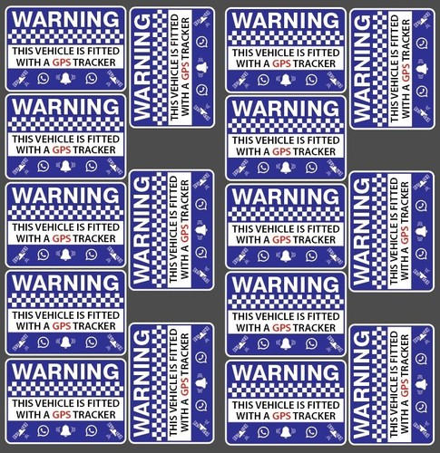 VEHICLE FITTED WITH GPS TRACKER STICKER 16PK Car 4x4 3m OUTDOOR VINYL ...