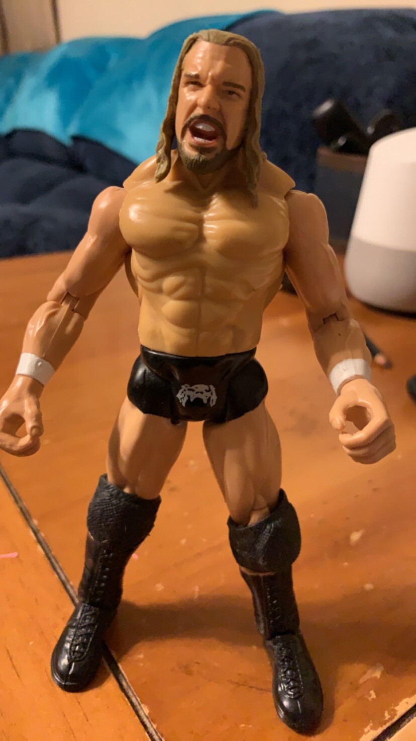 TRIPLE H Jakks Pacific WWE Wrestling Figure 1999 Red Trunks Cross Logo ...