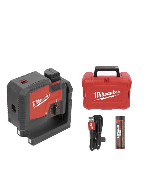 Milwaukee 3-Point Laser Level Green Dot USB Rechargeable (3510-21) Not ...