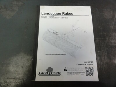 LandPride LR0548 LR0560 LR1560 LR1572 Landscape Rake Operator's Manual ...