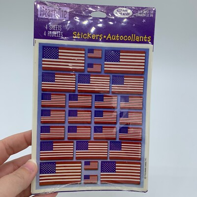 Hallmark Heartline Reward Stickers Patriotic American Flags NIP Crafts ...