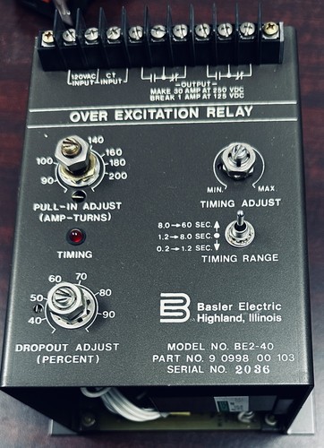 Basler Over Excitation Relay Model no BE2-40, part no. 9 0998 00 103 | eBay