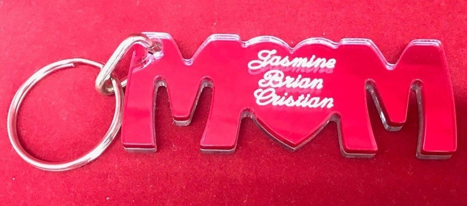 Mom Keychain Custom Names Free Engraved key chain Mother Key Ring ...