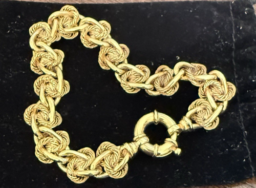 Signed 14K Gold Brev Italy Chunky Linked Bracelet 8 1/2" | eBay