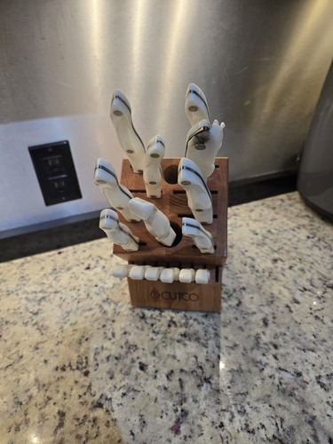 Cutco 15 Piece White Handle Knife Block Set See Pics And Read ...