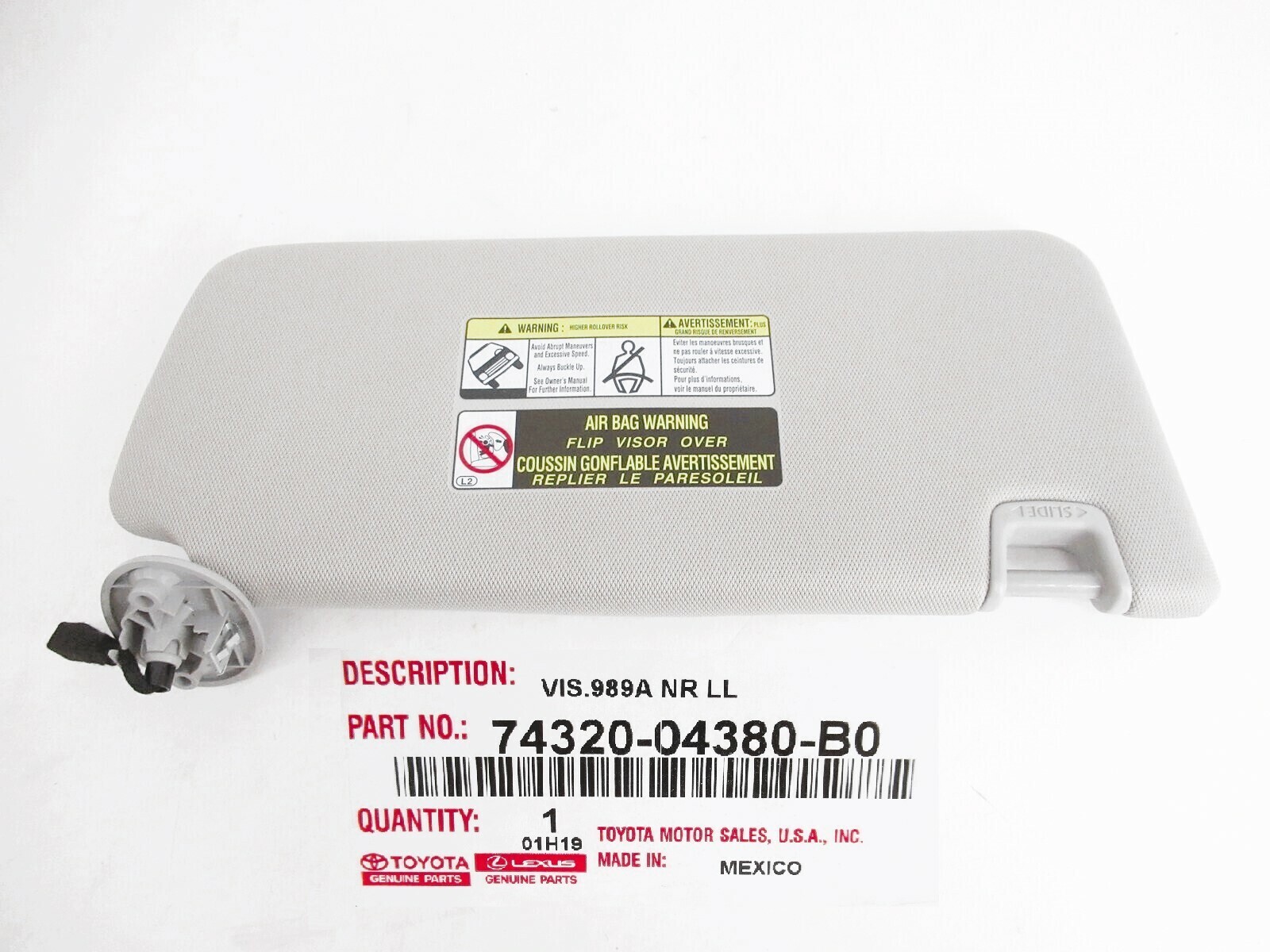 2015-2022 Toyota Tacoma Front Left Visor Assy Gray | 74320-04380-B0 ...