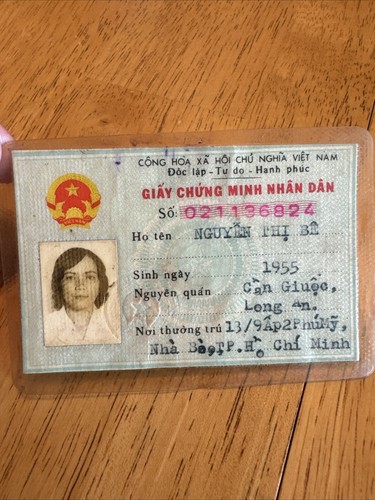 Vintage Cambodia Vietnam Civilian ID Card Guarantee Original Woman From ...