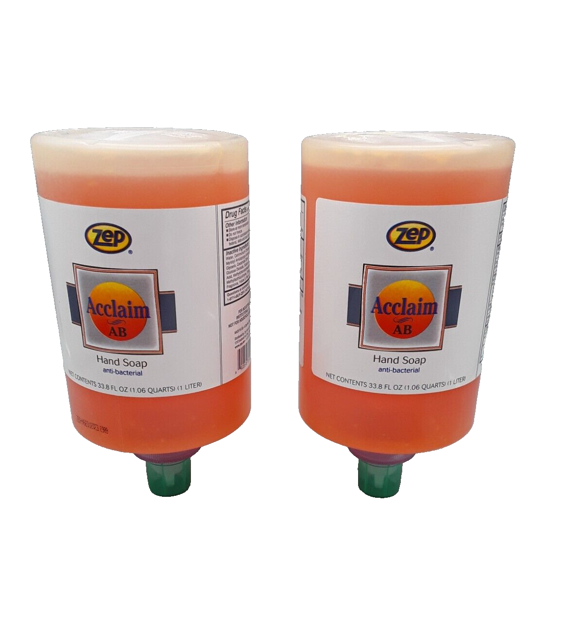 ACCLAIM AB Hand Soap , anti-bacterial, (2 PACK), 1 liter each, For ...