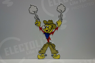 Reddy Kilowatt SIX GUNS Power Light Bulb Electric Lineman SIGN ...