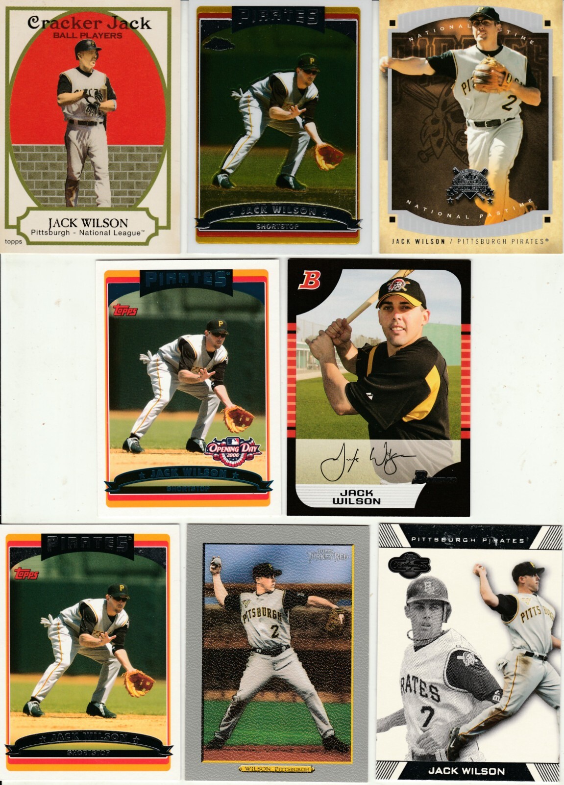 Huge 30 + different JACK WILSON cards lot 2 RC 2001 - 2012 Pirates ...