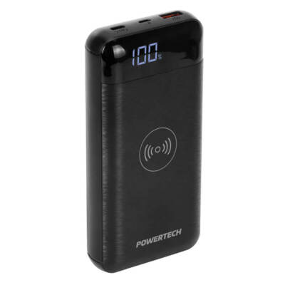 Powertech Power Bank e Caricatore Wireless 20.000mAh Nero Integrato Veloce | eBay