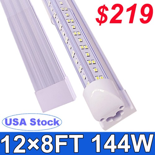 12 Pack Led Tube Light 144W T8 8FT LED Shop Light Fixture 6500K 8 Foot ...
