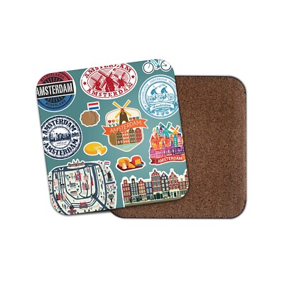 Square Single Coaster - Amsterdam Netherlands Travel Holiday City Gift ...