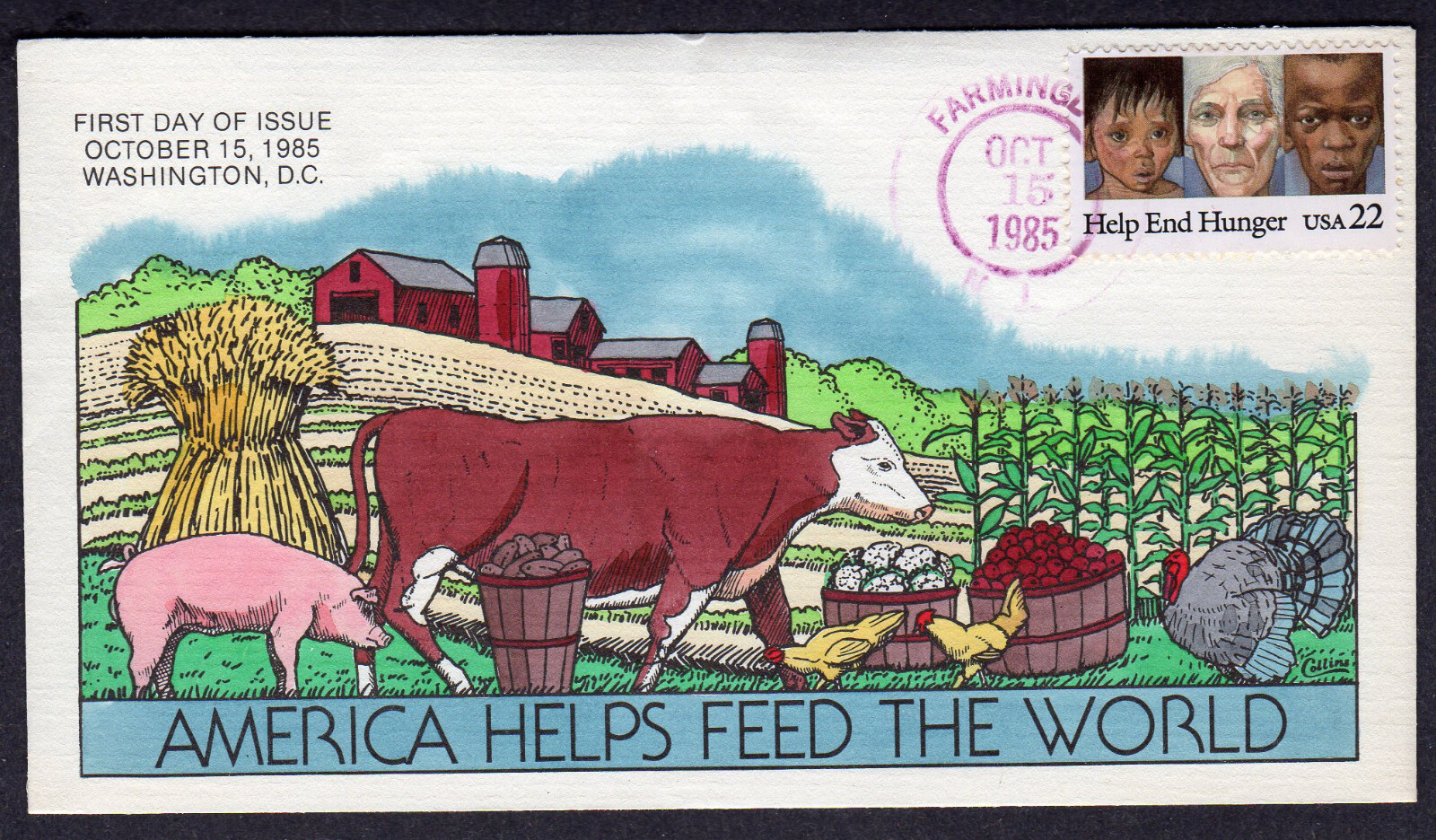1985 Help End Hunger (Scott 2164) - Collins H/Colored U/O FDC QZ331 | eBay