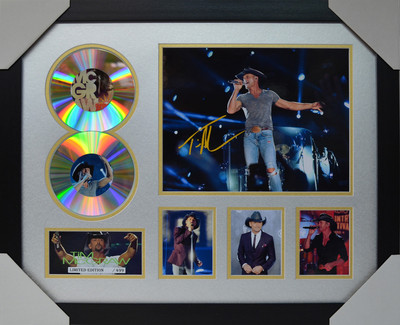 TIM MCGRAW SIGNED MEMORABILIA FRAMED 2 CD LIMITED EDITION #A | eBay ...
